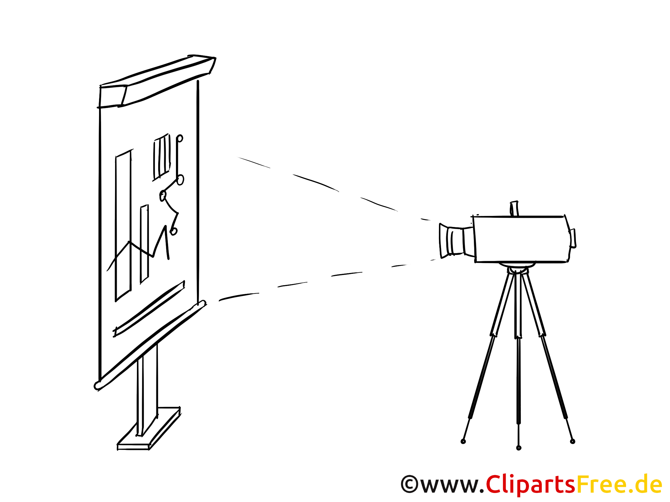 Leinwand und Beamer Clipart, Bild, Zeichnung, Cartoon