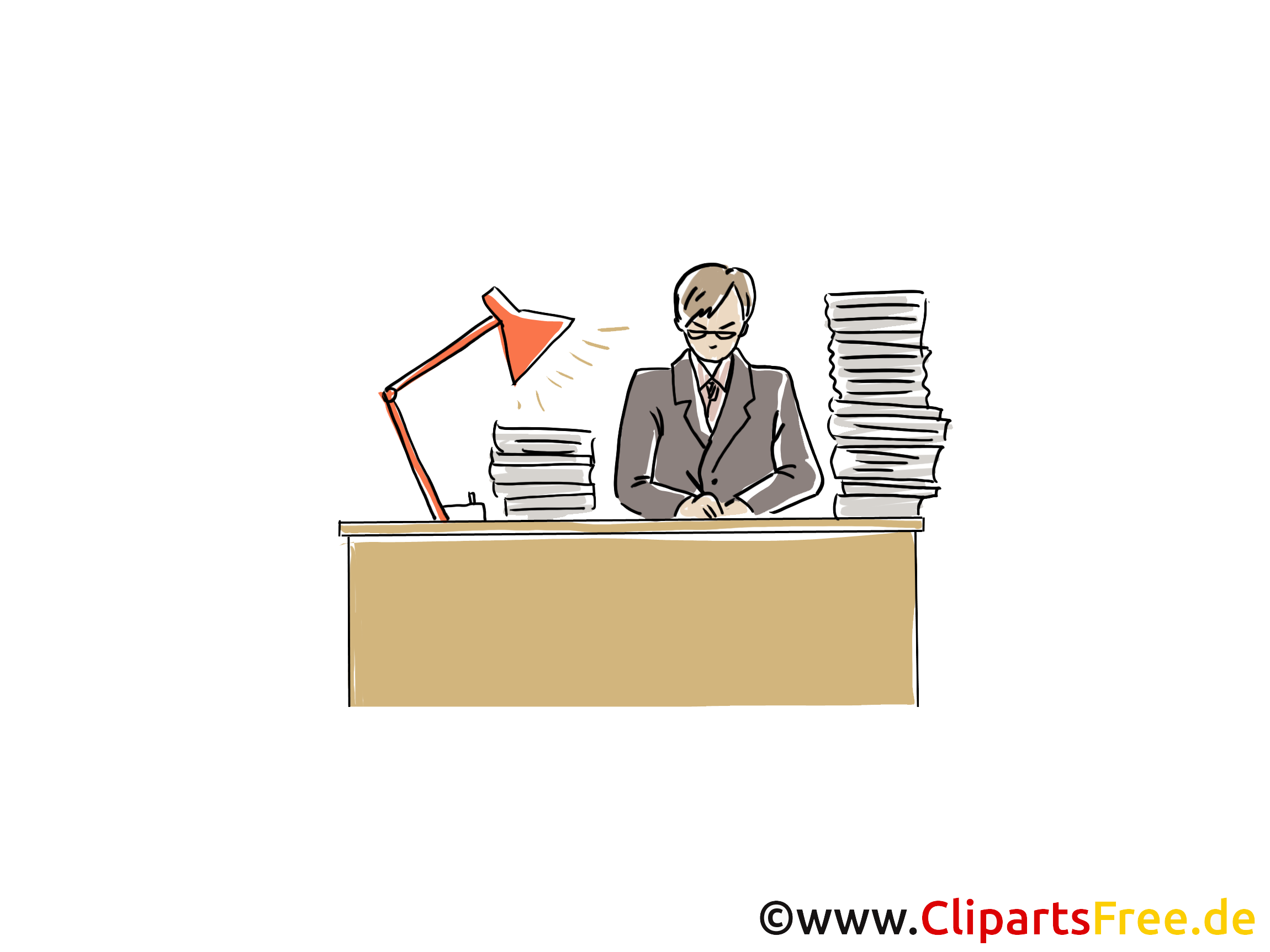 Mann arbeitet am Schreibtisch Clipart, Grafik Mann arbeitet am Schreibtisch Clipart, Grafik