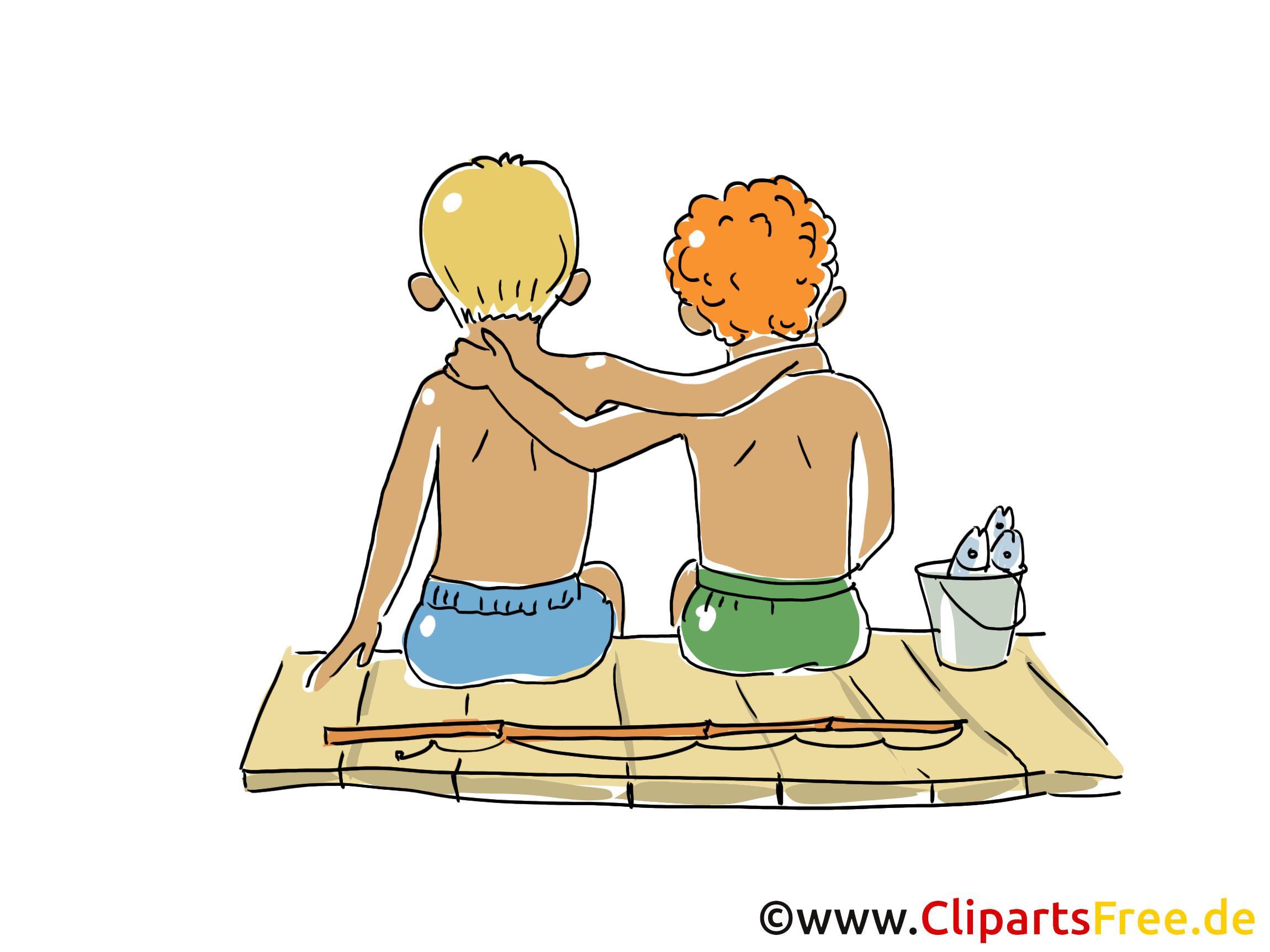 Angeln, Freunde Clipart, Bild, Cartoon, Comic, Grafik