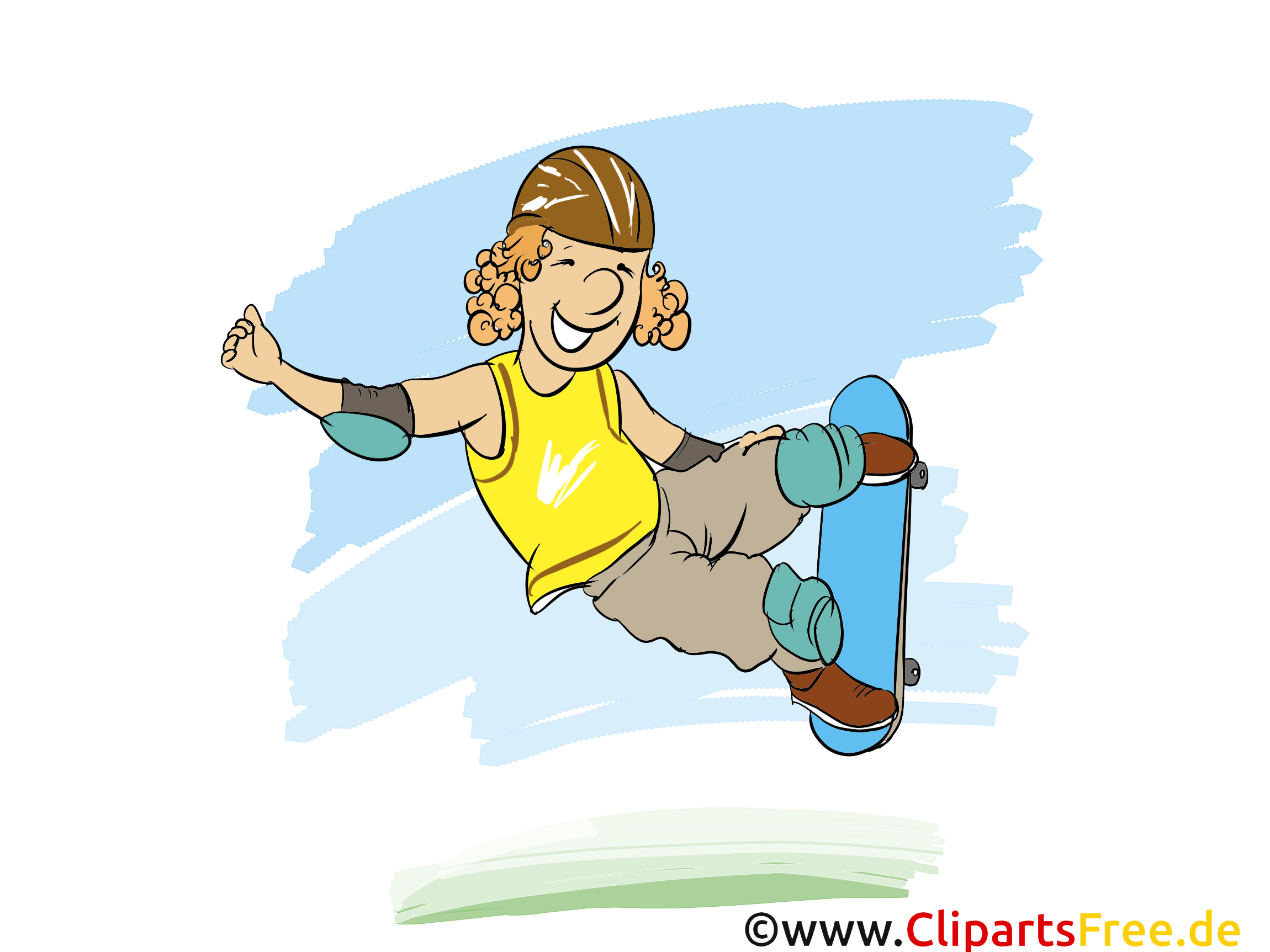 Freestle und Skateboard Action Grafik, Illustration, Bild, Cartoon, Image