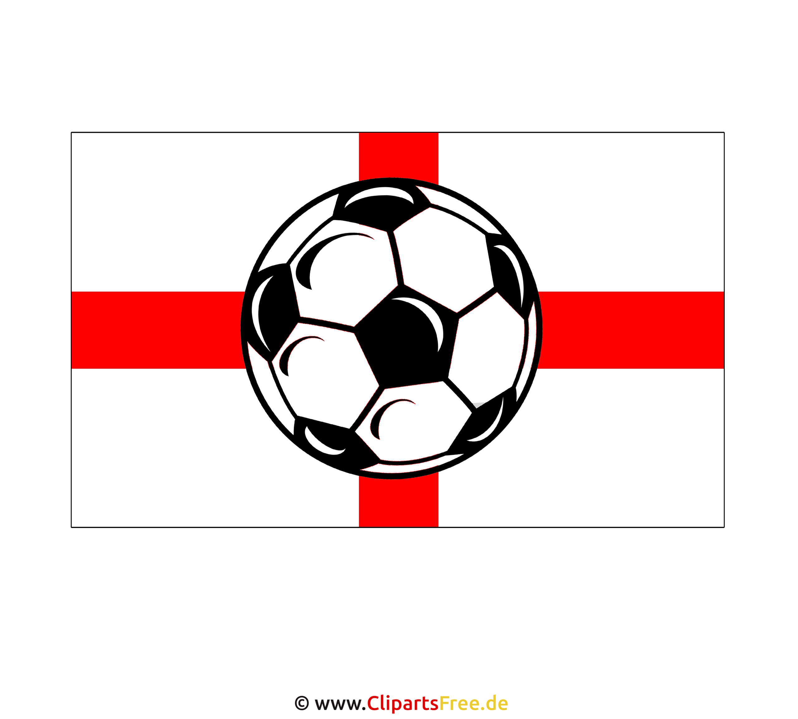 Bandera inglesa con imágenes prediseñadas de balón de fútbol