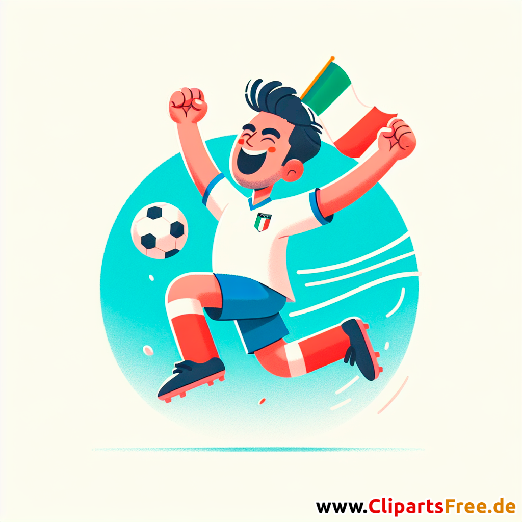 Italiensk fodboldspiller glad clipart - gratis fodboldbilleder