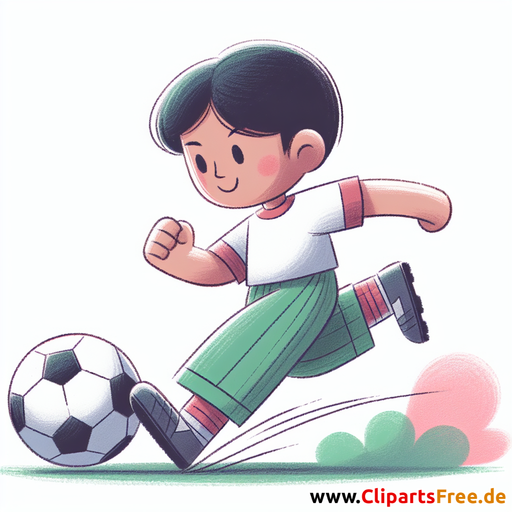 Gadis menembak bola di clipart sepak bola - gambar bertema sepak bola