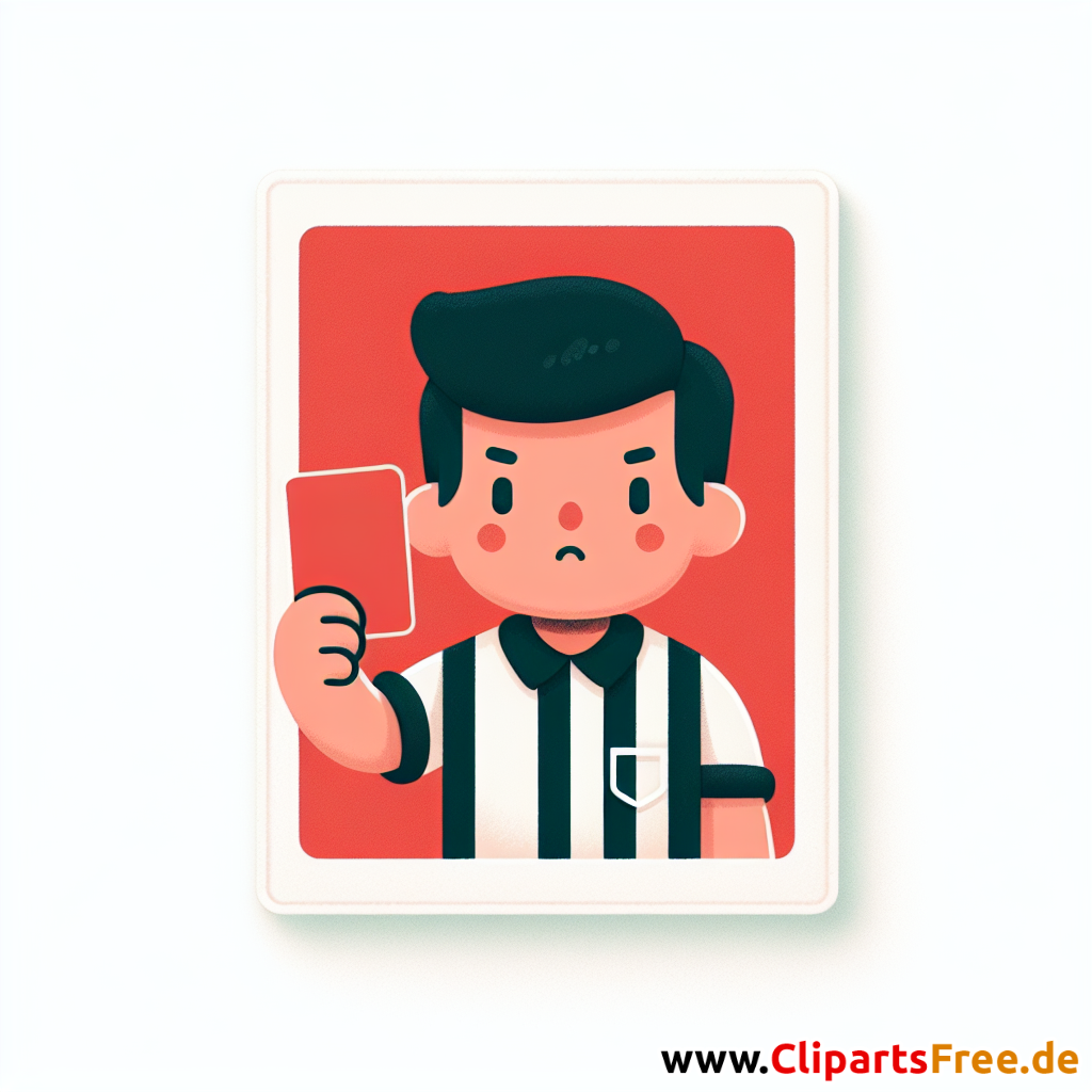 Dommer viser rødt kort clipart - billeder om emnet fodbold