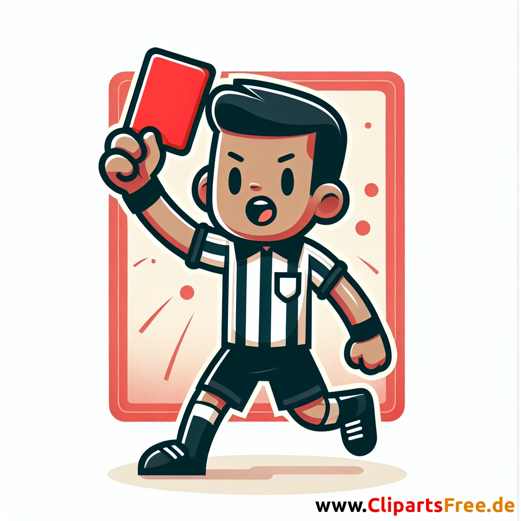 Dommer viser rødt kort clipart - billeder om emnet fodbold