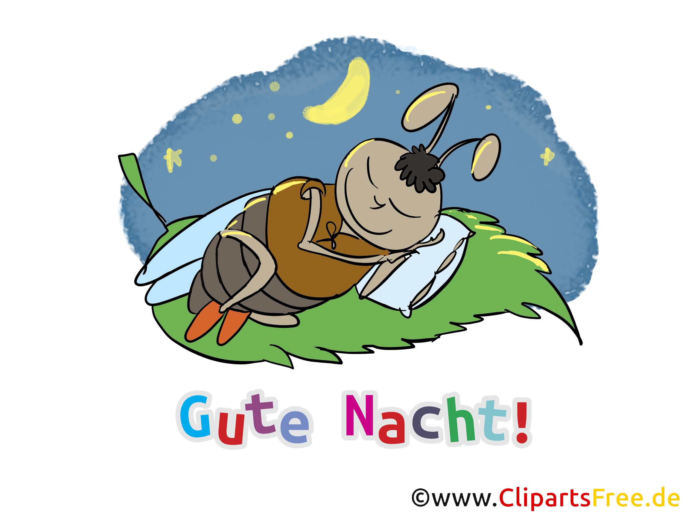 Gute Nacht Cartoon, Bild, Clipart gratis