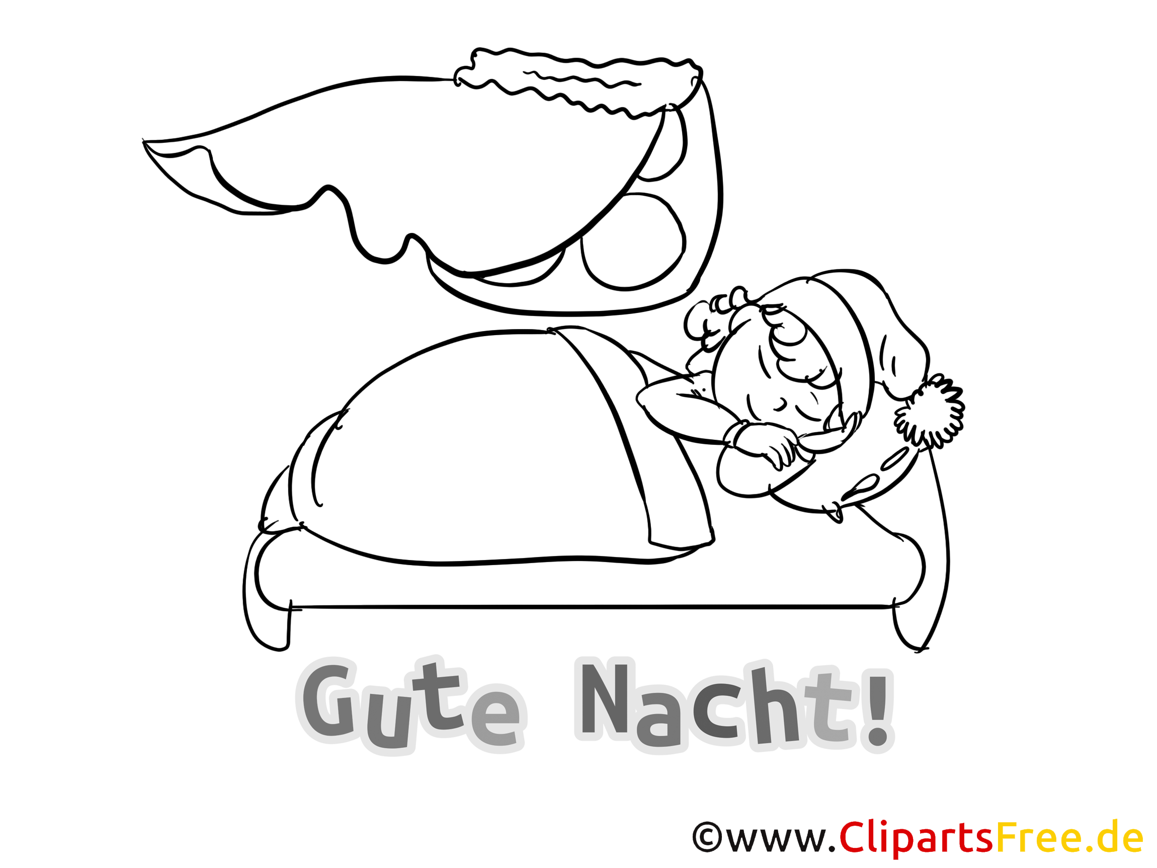 Tarjeta de buenas noches para descargar y colorear gratis