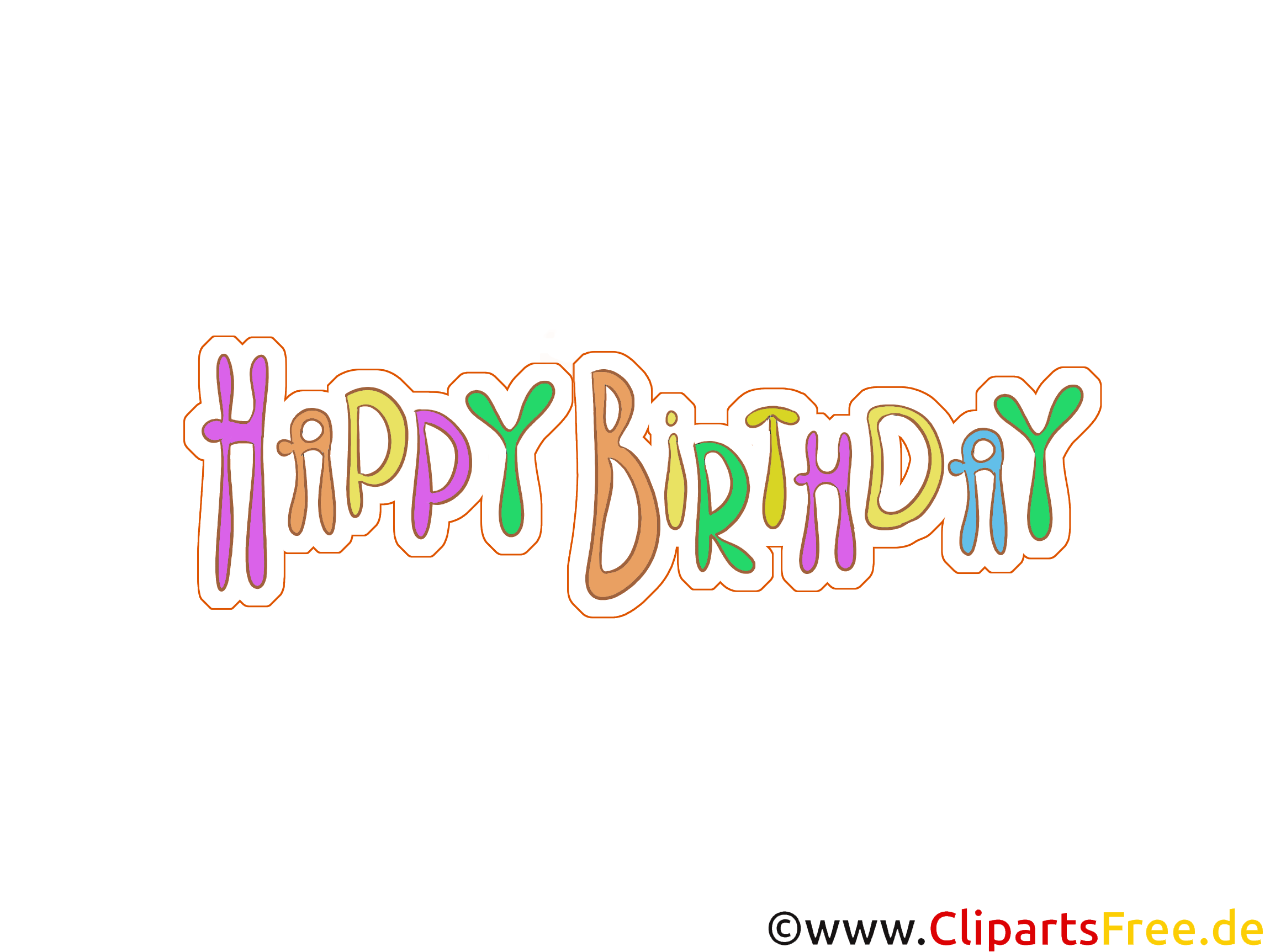 Bunte Buchstaben Happy Birthday Bild zum Herunterladen