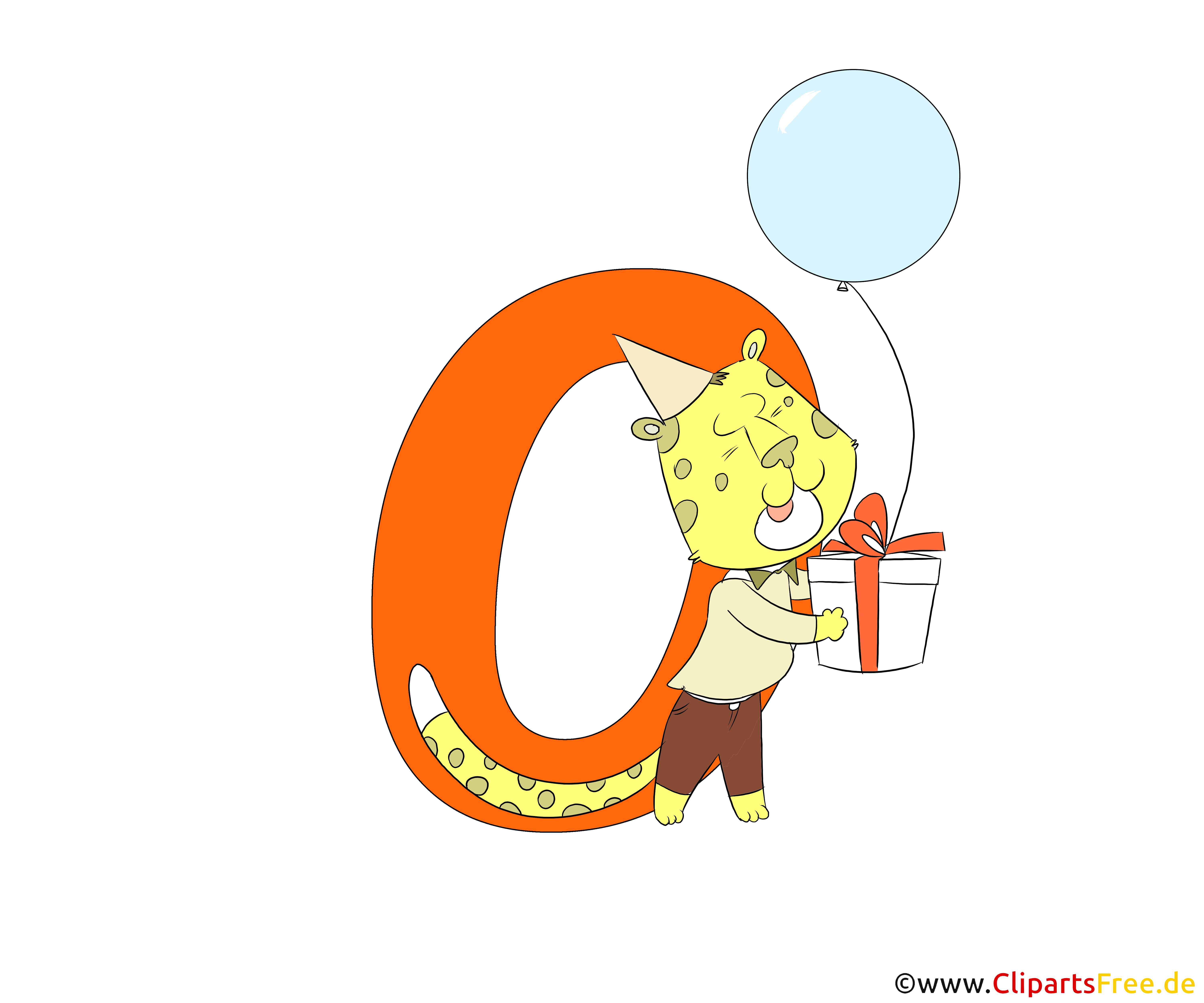 Bunte Zahl 0 (Zahl Null) zum Drucken