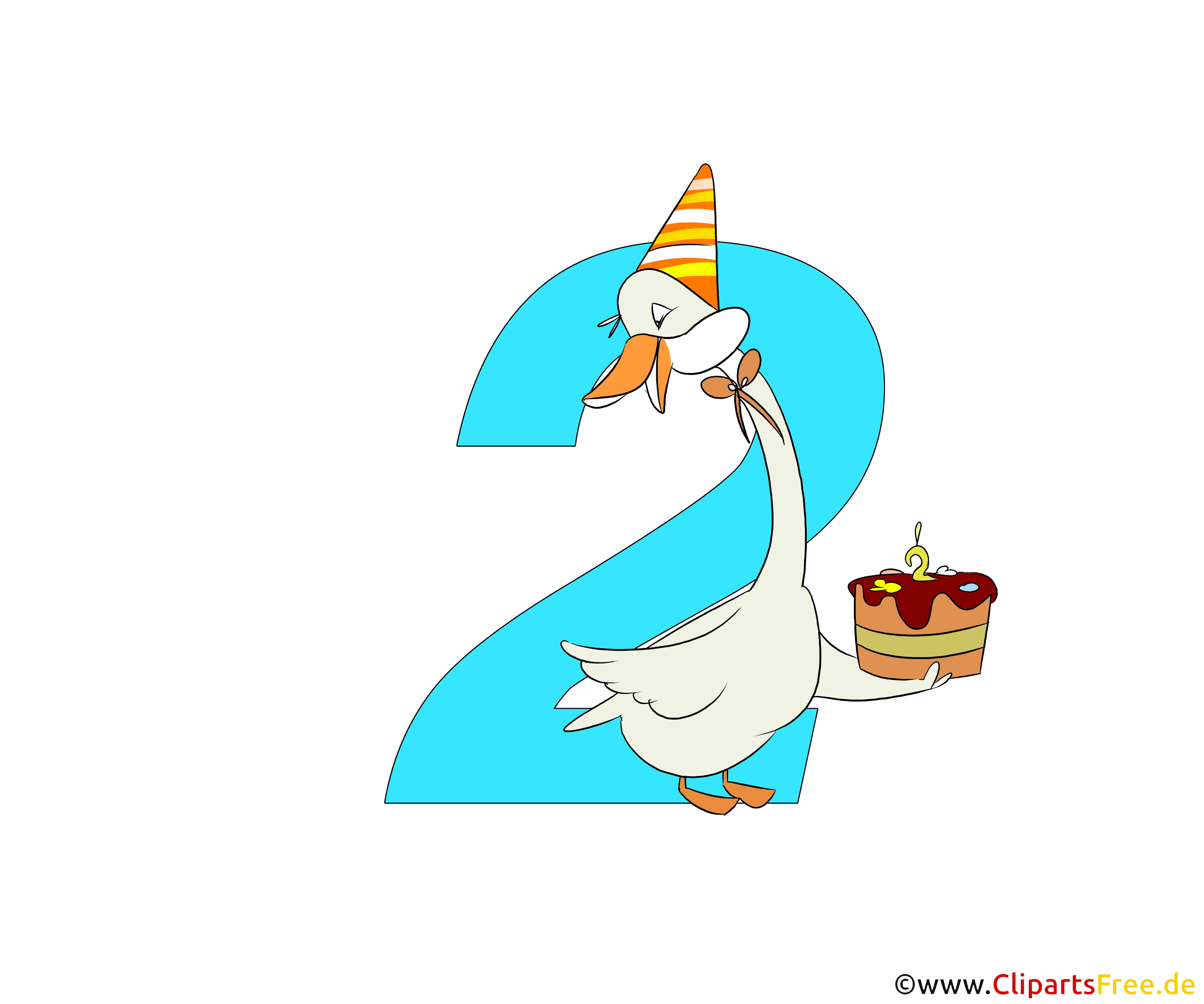 Bunte Zahl 2 (Zahl Zwei) Vorlagen