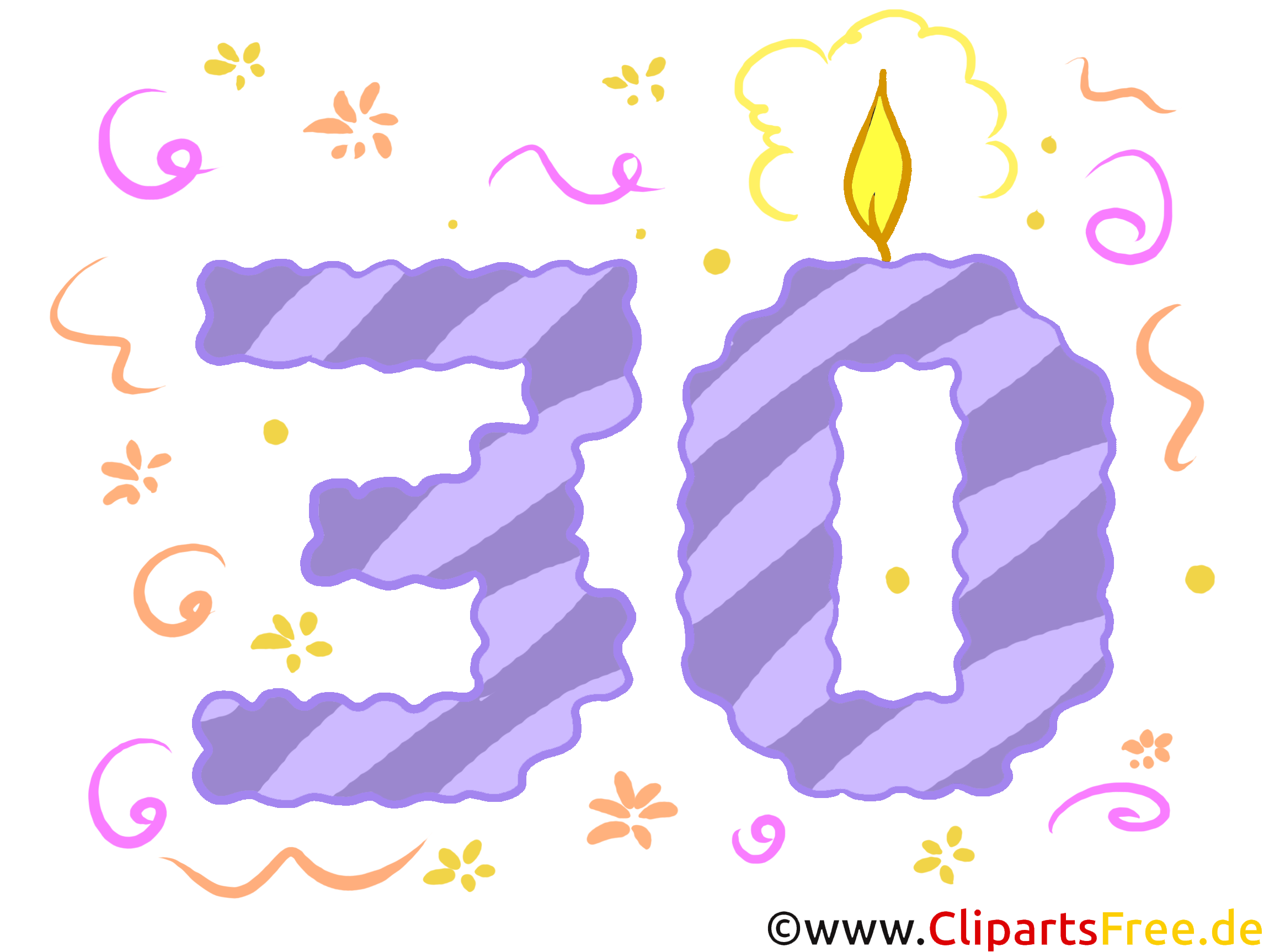 Clipart Zahl 30 zum Drucken