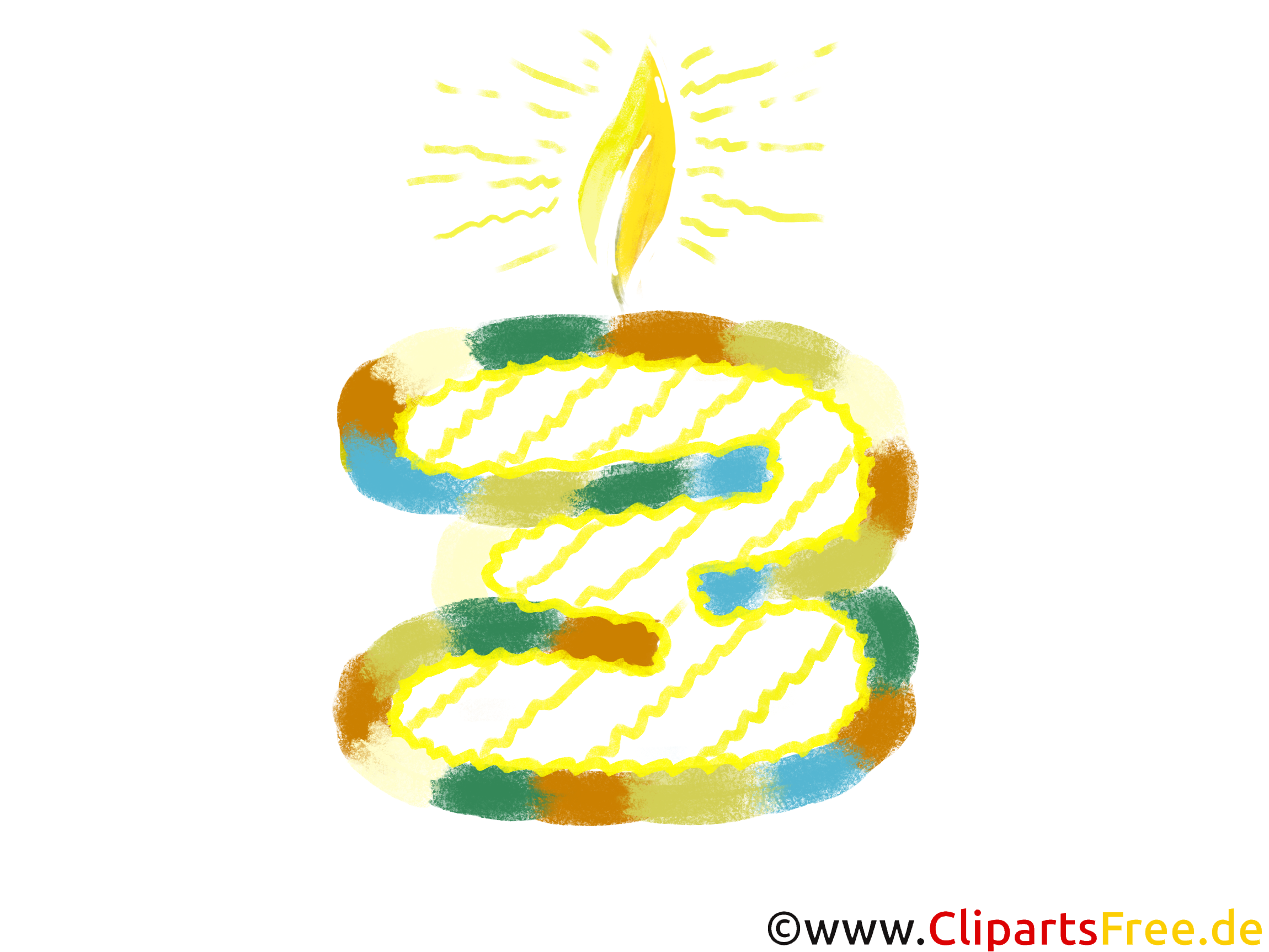 Zahl 3 zum Geburtstag Clipart, Bild, Grafik