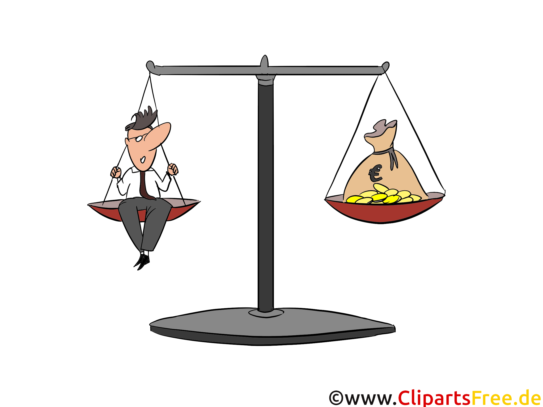 Waage mit Geld Clip Art, Bild, Cartoon, Comic, Illustration, Grafik ...