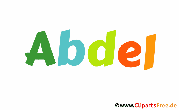 Primeiro nome de Abdel para meninos como uma imagem GIF animada