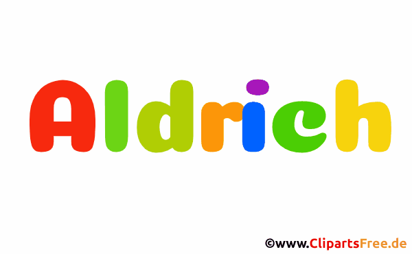 Aldrich fornavn for drenge dekoration illustration med animation