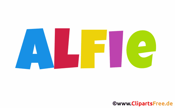 Alfie Vorname für Jungen Deko Illustration mit Animation