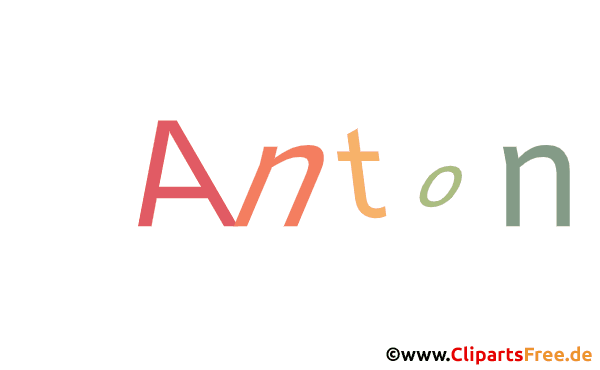 Primeiro nome de Anton para foto de decoração animada para meninos