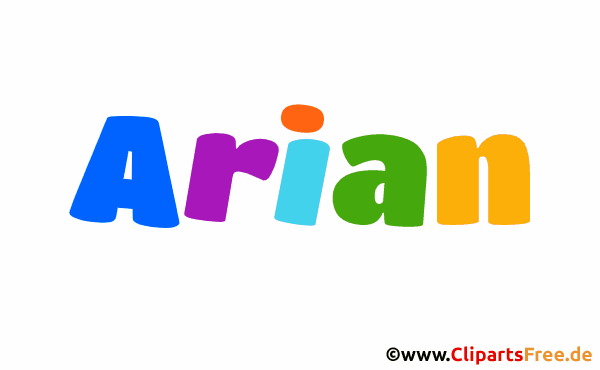 Imagem do primeiro nome em Arian com fonte decorativa - nomes para meninos