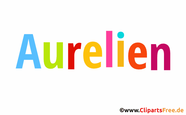 Aurelien primeiro nome para meninos Ilustração com letras decorativas