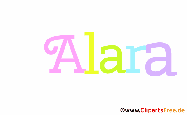 Alara Vorname für Mädchen als animierte Gif-Datei