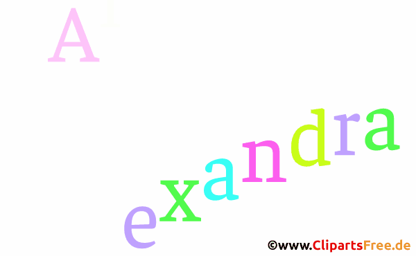Alexandra primeiro nome para meninas como um arquivo GIF animado