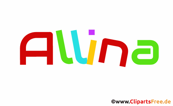 Allina schöner Vorname für Mädchen Illustration, Gif