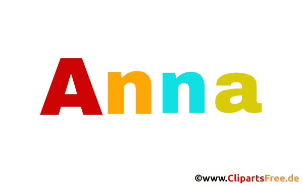 Anna fornavn til piger som en animeret gif -fil