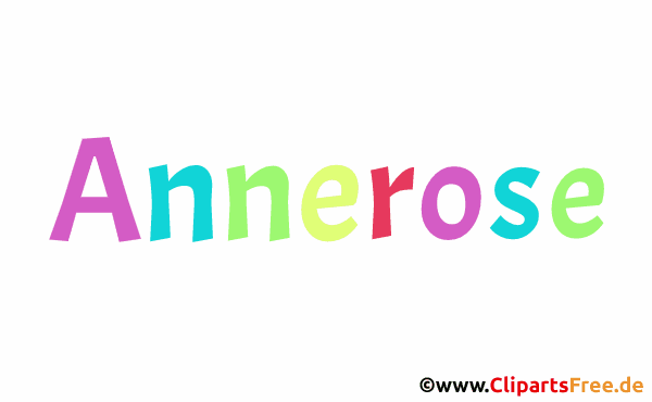 Annerose piges fornavn - illustrationer med fornavne lavet af farverige ...