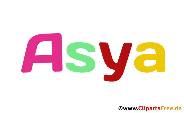 애니메이션 gif 파일로 소녀의 Asya 이름
