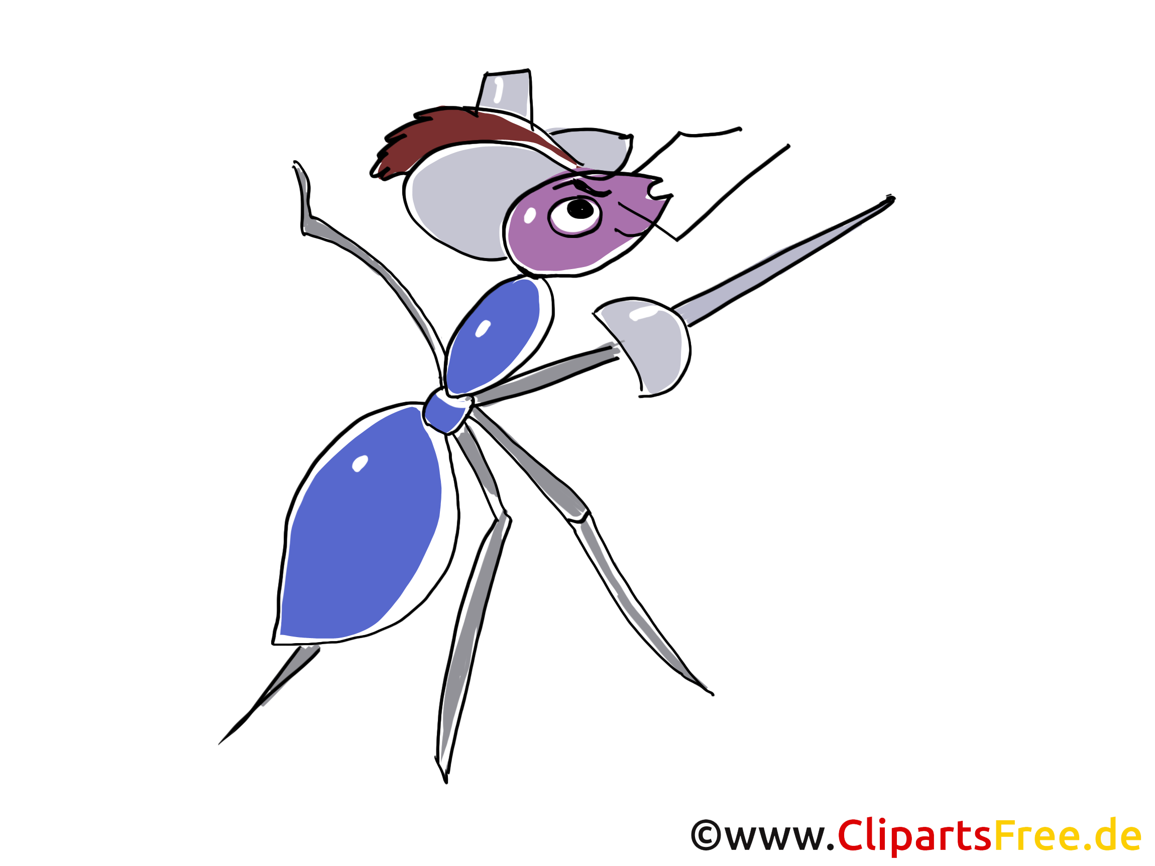 Ameise Comic, Cartoon, Clipart, Bild, Zeichnung, Illustration gratis