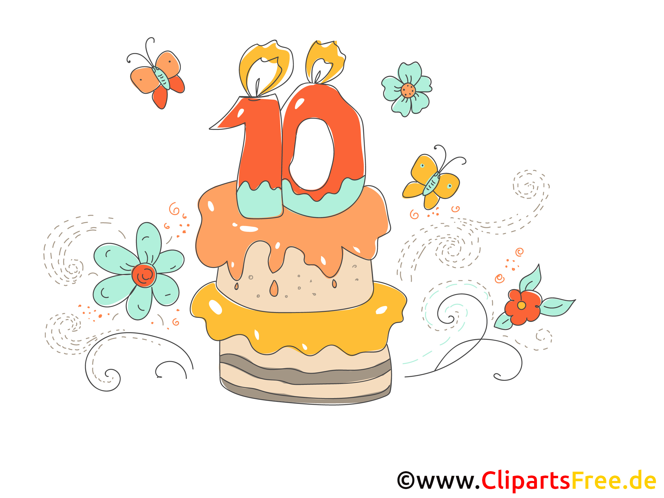 10 Jahre runder Geburtstag Grusskarte