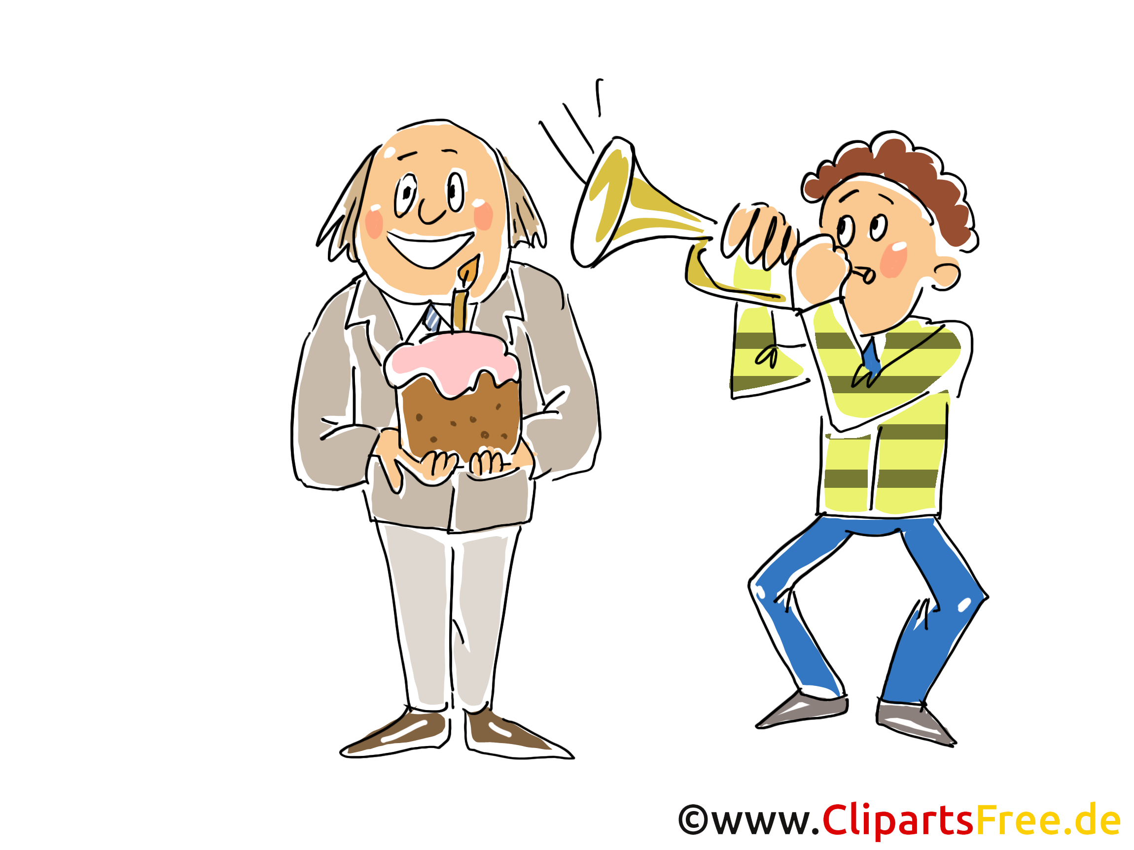 Zum Geburtstag viel Glück Cartoon, Clipart, Bild, Illustration