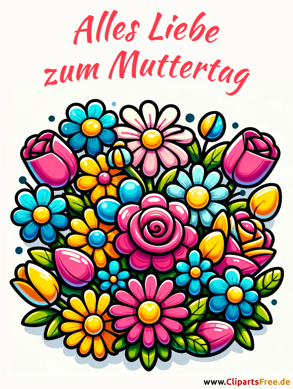 Alles Liebe zum Muttertag Karte zum Muttertag auf Deutsch