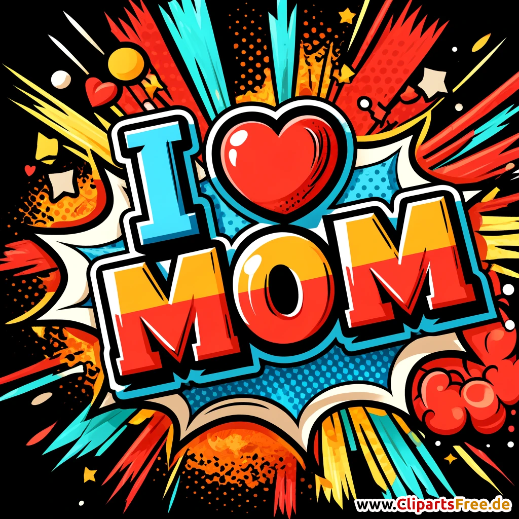 Comic Illustration Ich liebe Mama