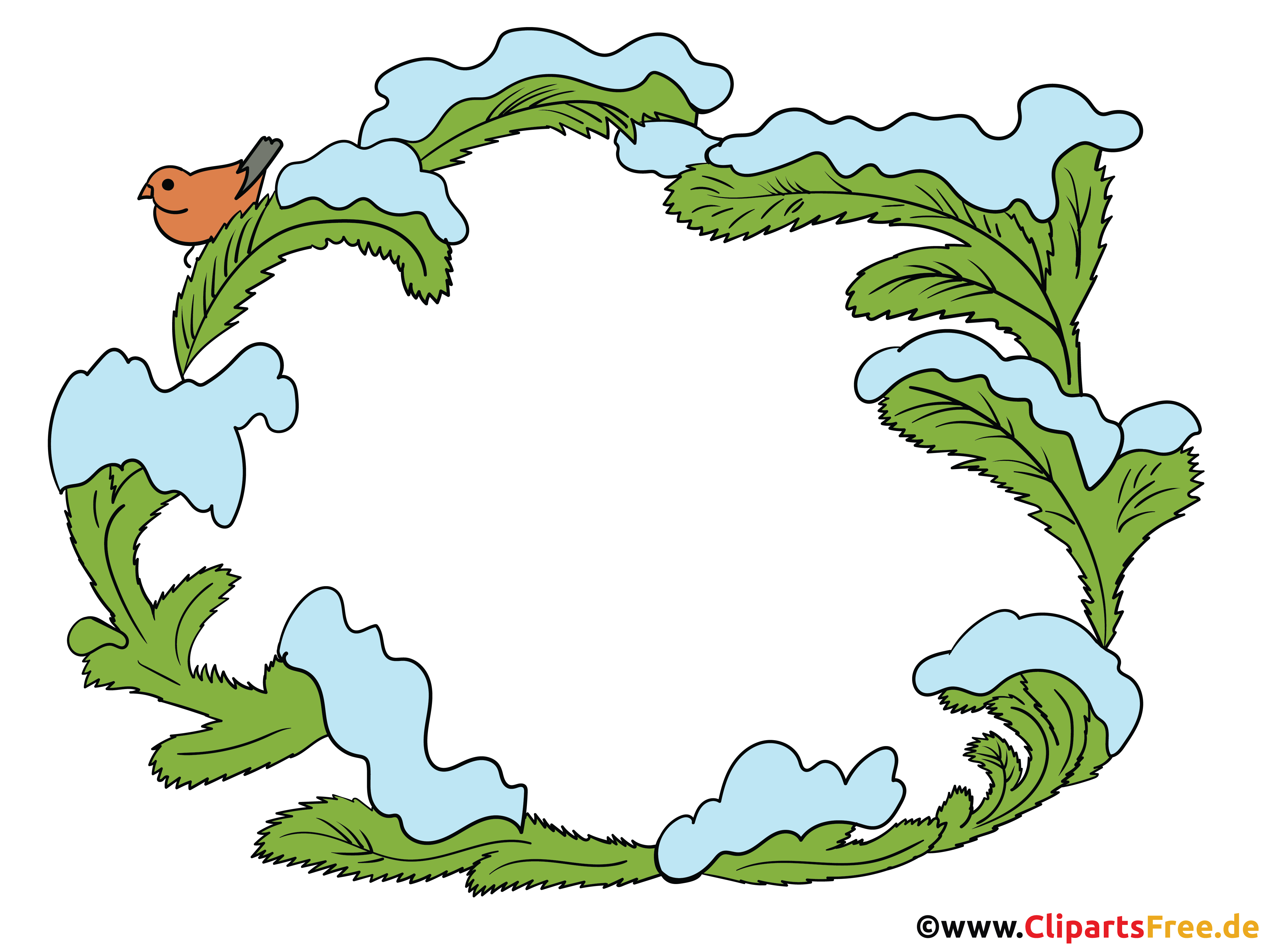 Fotorahmen rund mit Wintermotives transparent