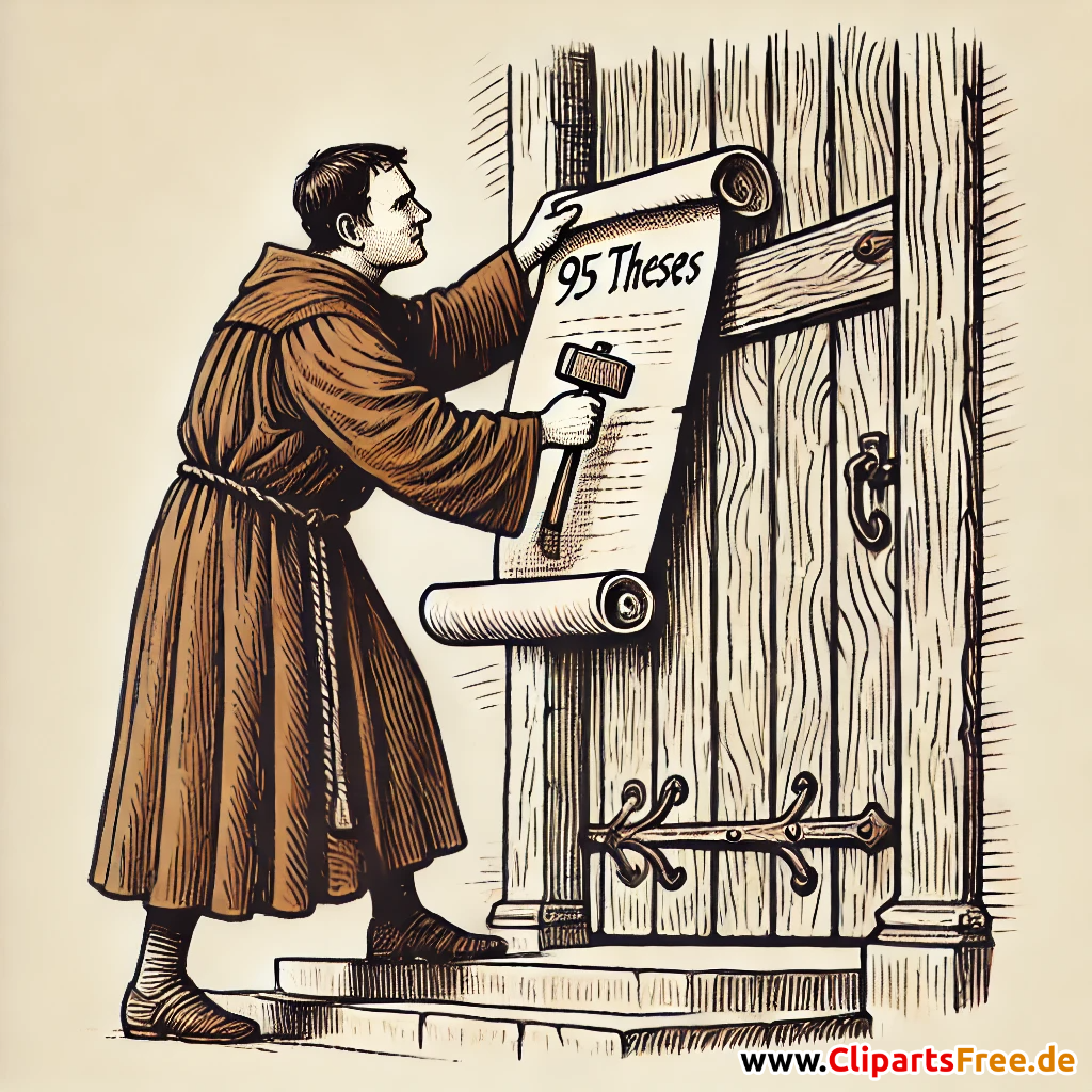 95 Thesen von Martin Luther Bild-Illustration zum Reformationstag