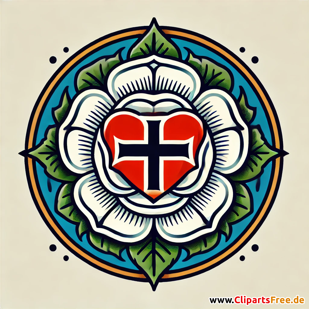 Martin Luther-Rose Illustration