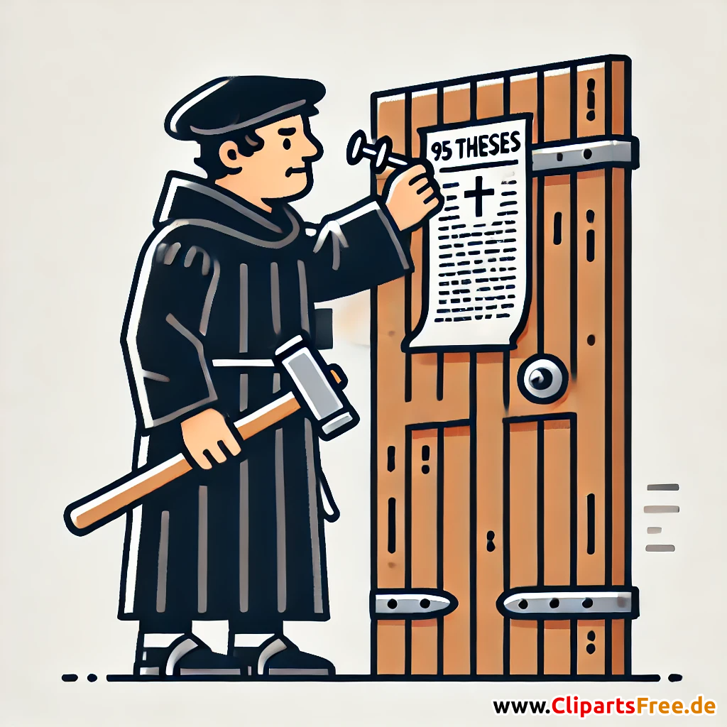 Martin Luther Thesenanschlag Clipart zur Reformation