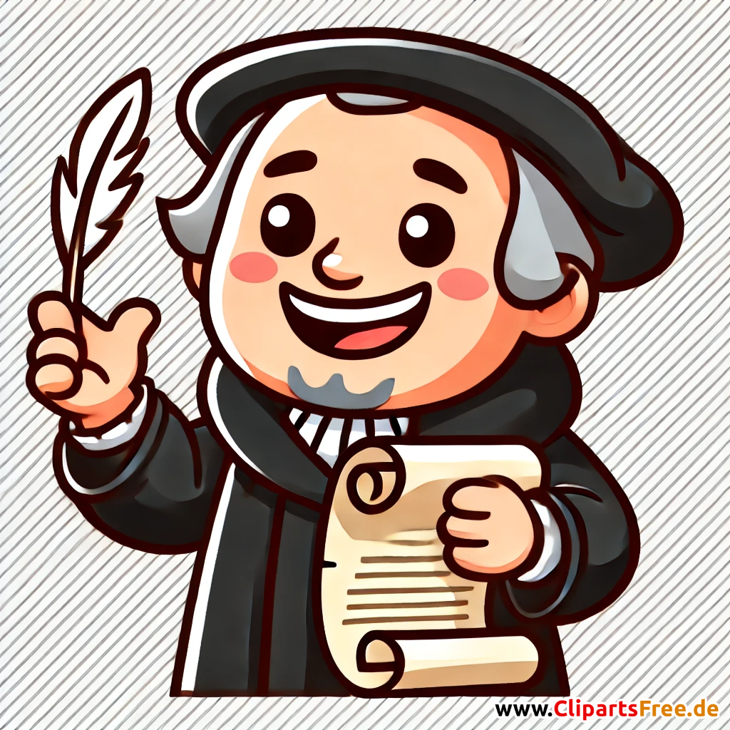 Reformationstag Bild im Cartoonstil mit Martin Luther