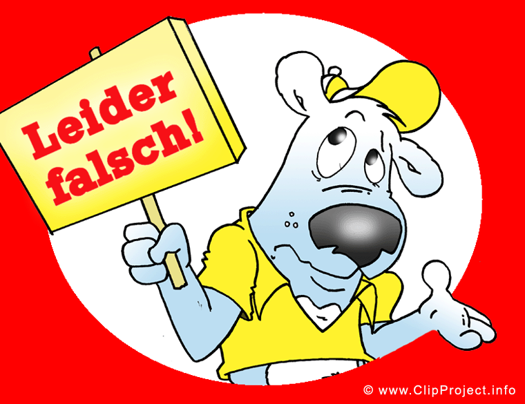 Cartoon Hund Clipart Bild - Leider falsch