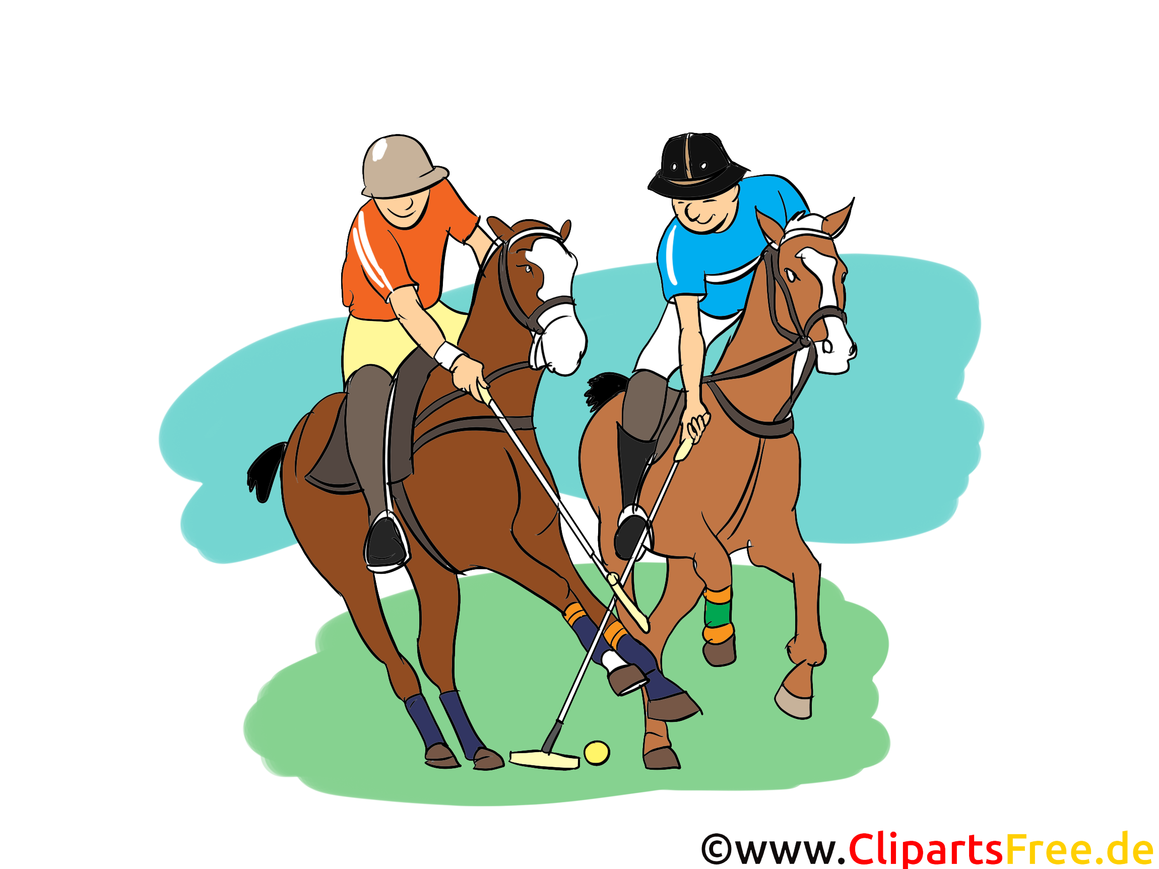 Polopferde Clipart, Bild, Cartoon, Comic, Illustration