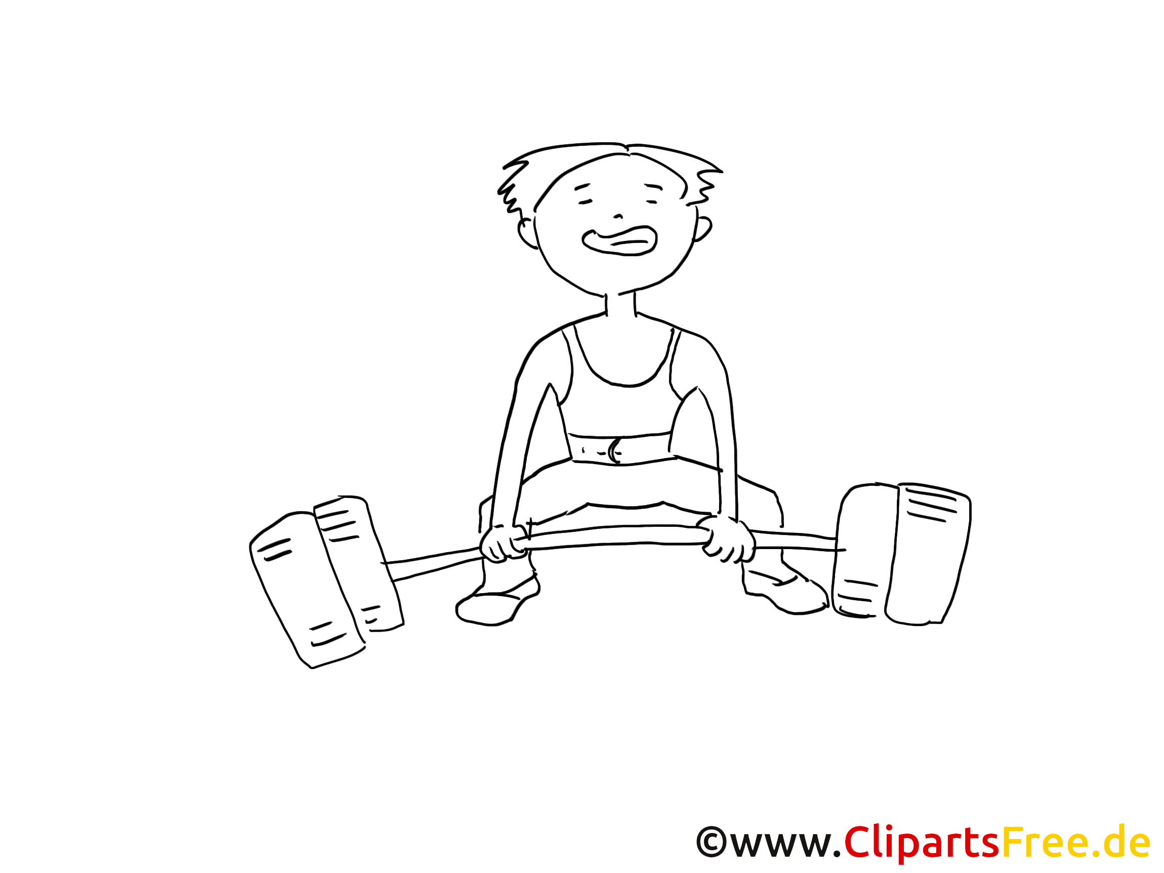 Schwerathlet Zeichnung schwarz-weiss, Bild, Clipart, Comic, Cartoon zum ...