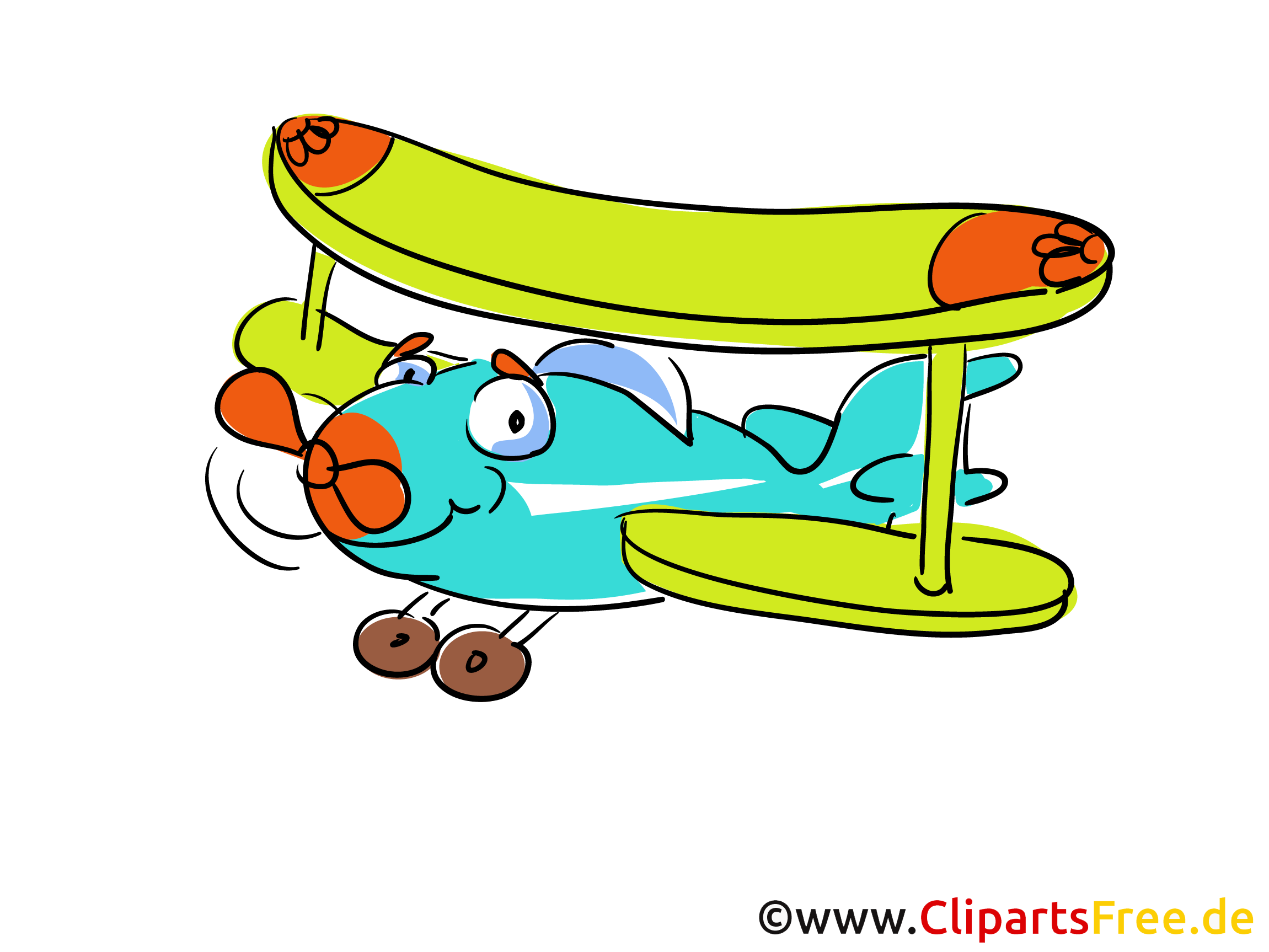 Cartoon Flugzeug mit Motor gratis
