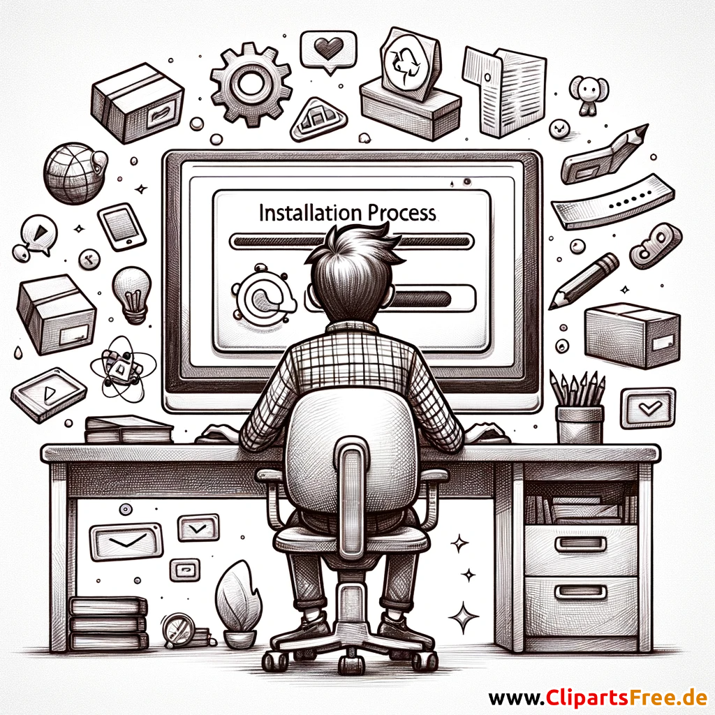 Software programmering clipart, illustration, billede