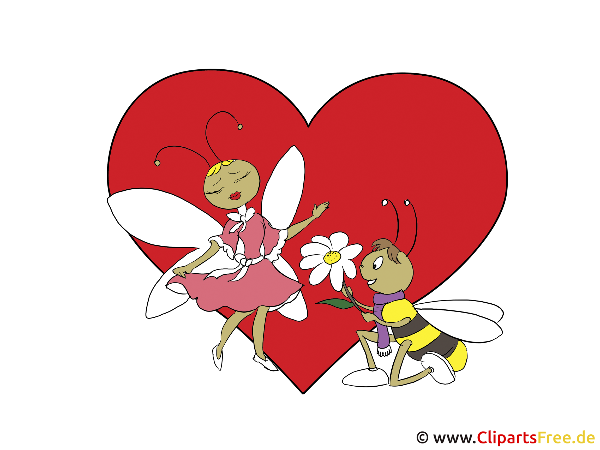 Feliz, san valentín, caricatura