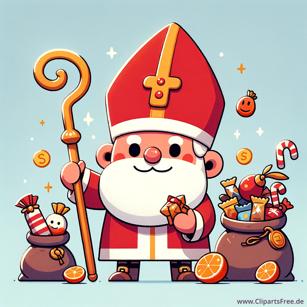 Imágenes prediseñadas del Día de San Nicolás en estilo de dibujos animados