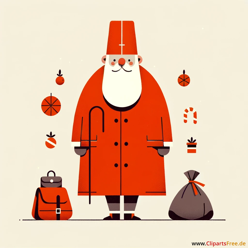 Nikolaustag Clipart im minimalistischen Stil