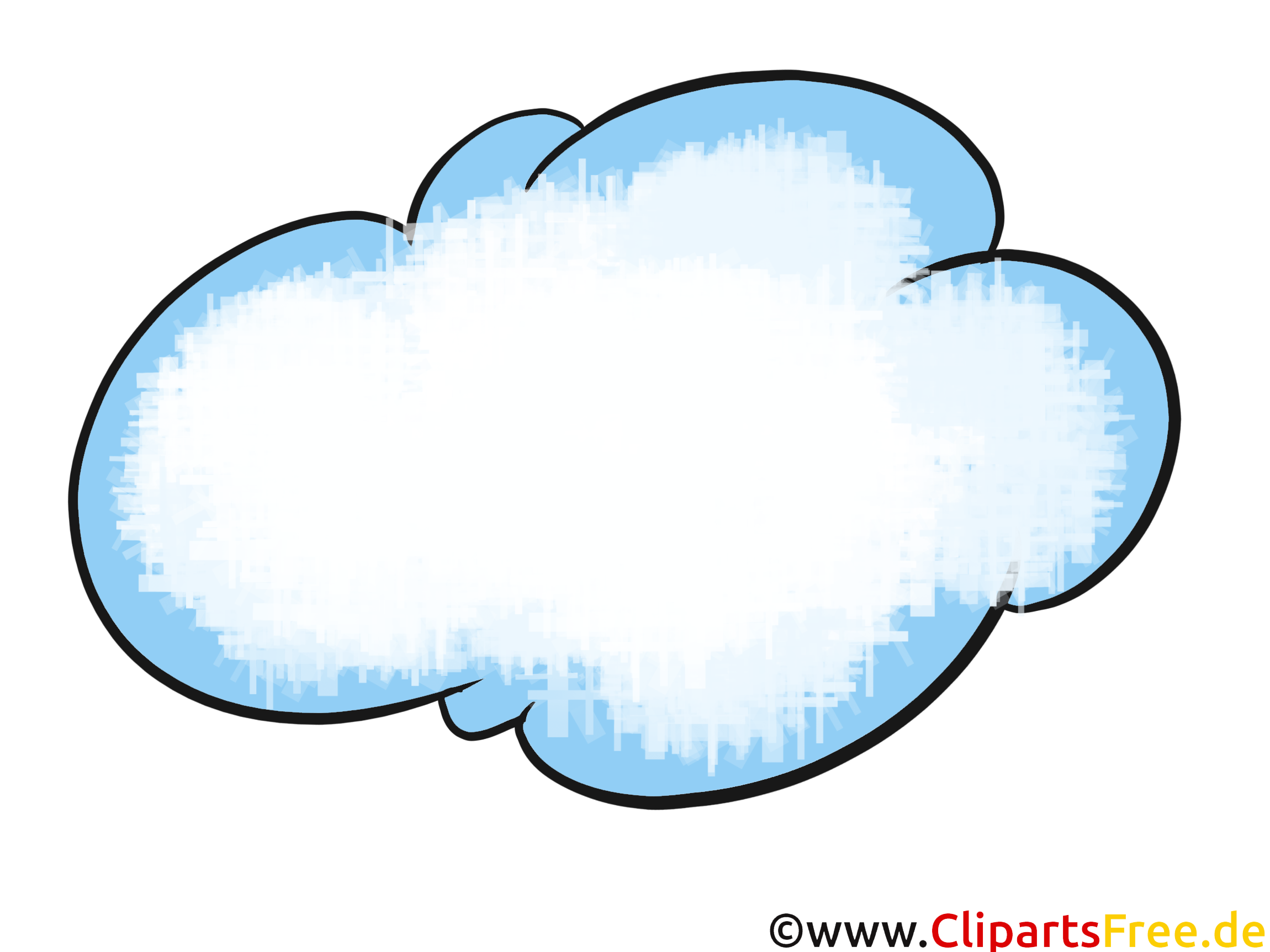 Blaue Wolke Clipart, Bild, Cartoon, Comic, Illustration