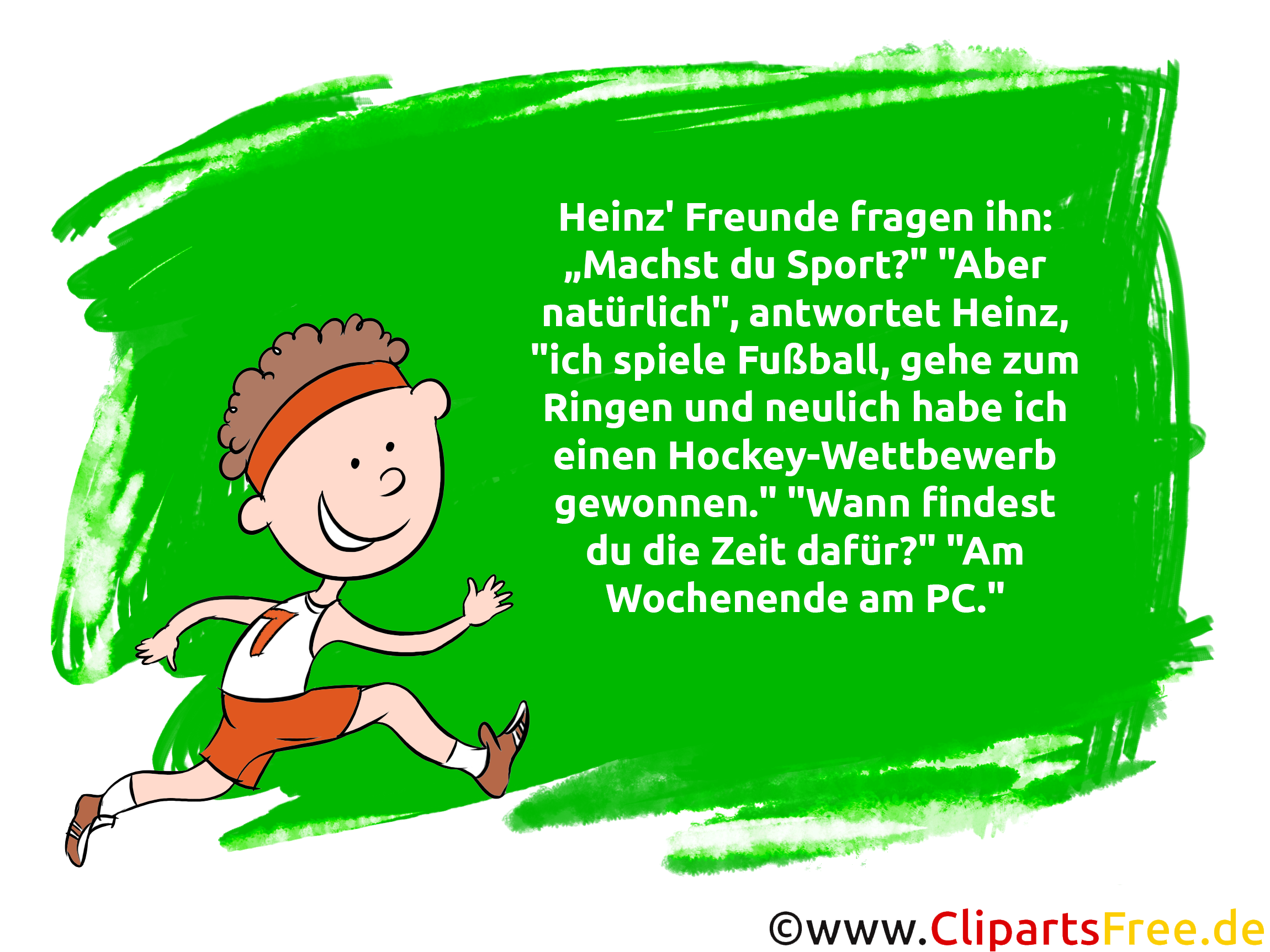 Sport am Computer Witz - Sporteitze zum Drucken