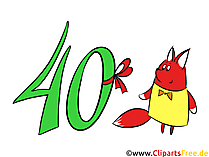 Bild 40 (Vierzig) - kostenlose Zahlen & Geburtstag Grafiken, Cliparts